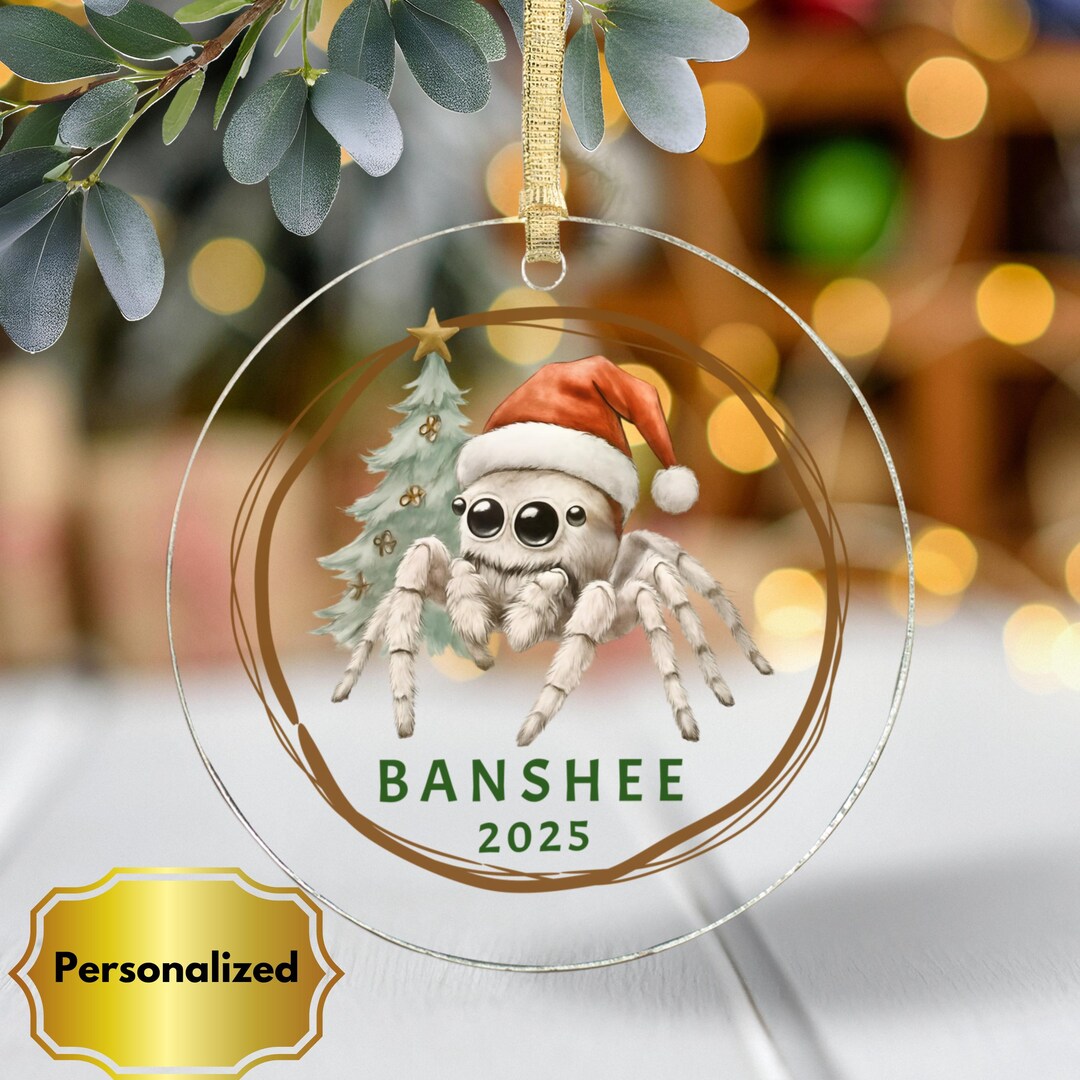 Personalized Jumping Spider Ornament White Pet Spider Gift Cute Insect ...