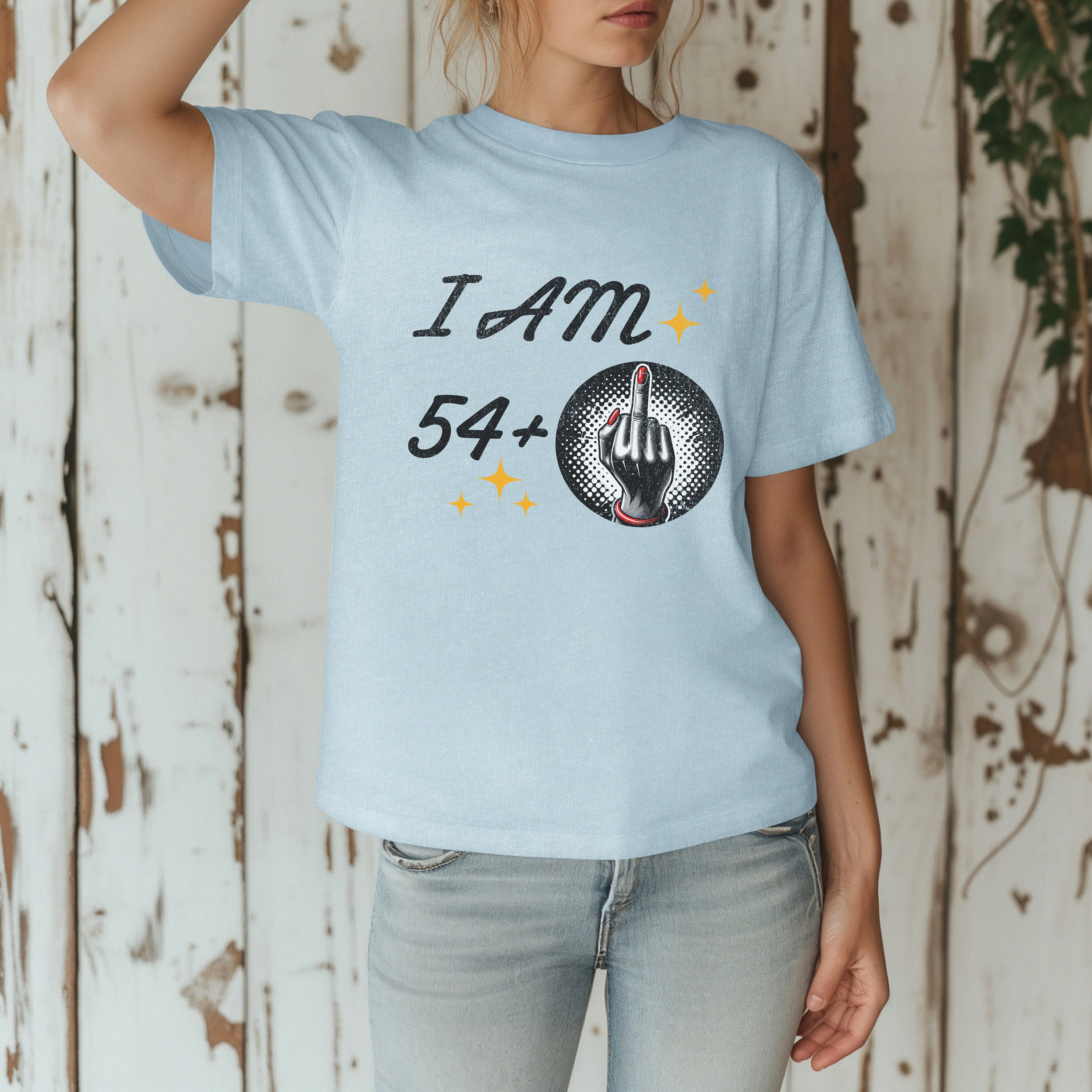 54 Plus 55th Birthday Middle Finger Shirt Aged to Perfection Birthday ...