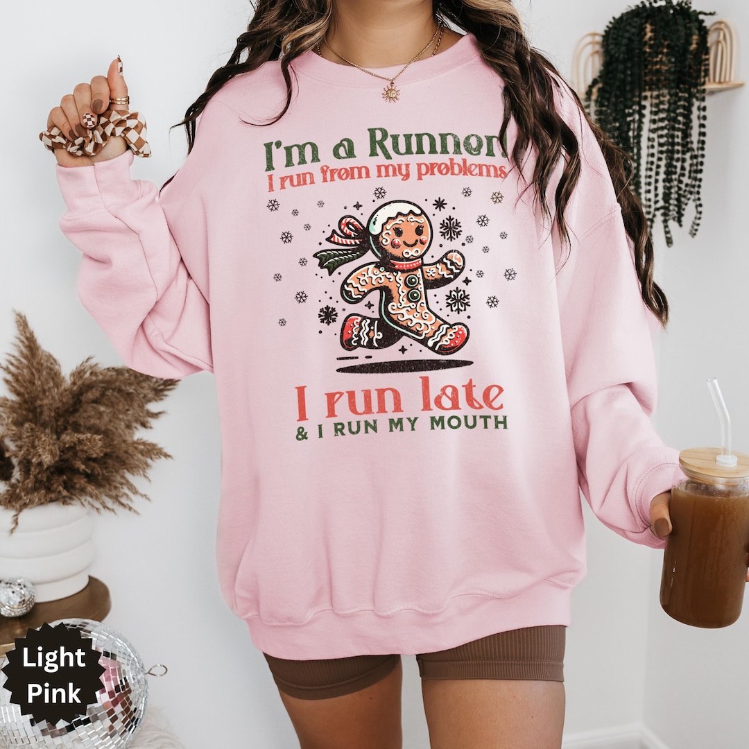 I'm a Runner Funny Gingerbread Ugly Christmas Sweatshirt Neurospicy ...