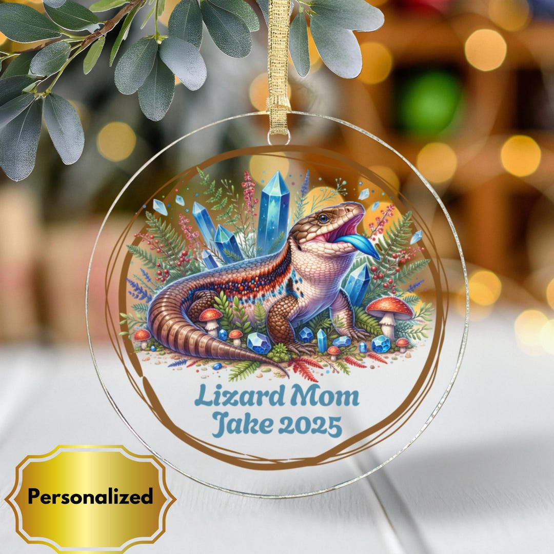 Personalized Blue-tongued Skink Lizard Mom Christmas Ornament Pet ...