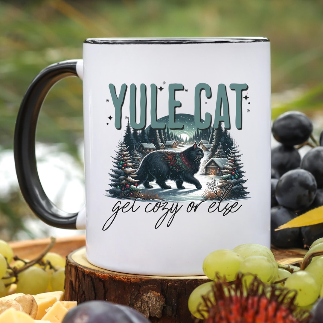 Yule Cat Mug Gothic Folklore Coffee Cup Witchy Christmas Gift for ...