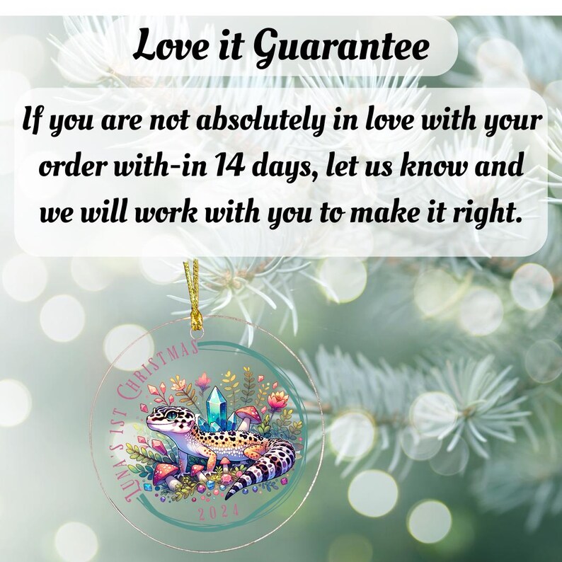 Custom Pet Leopard Gecko Ornaments Lizard's 1st Christmas Personalized ...