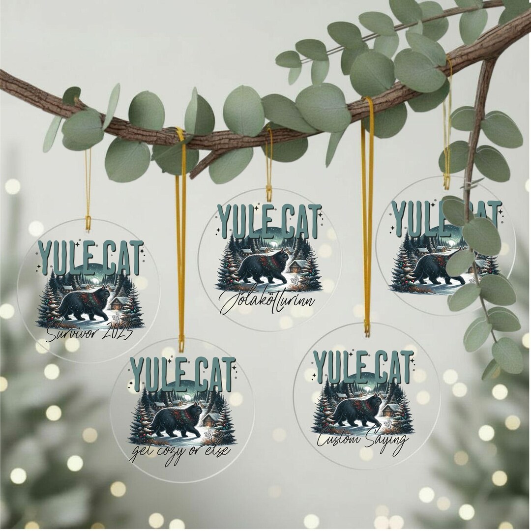 Yule Cat Ornament Icelandic Folklore Gift Dark Christmas Decor Creepmas ...