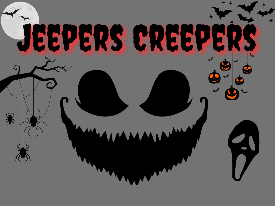 Jeepers Creepers Png, Pumpkin SVG, Retro Halloween PNG, Scary Spiders ...