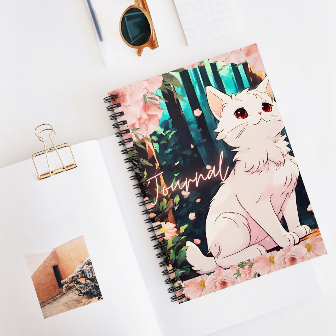 Cute Cat Notebook cat Journal, Gift for Her, Girl Daily Journal, Cat ...