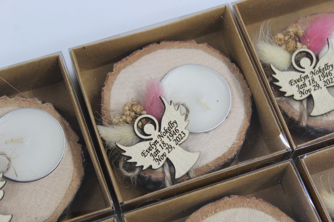 90 Pcs Personalized Funeral Favors, in Memory of Candles, Funeral ...