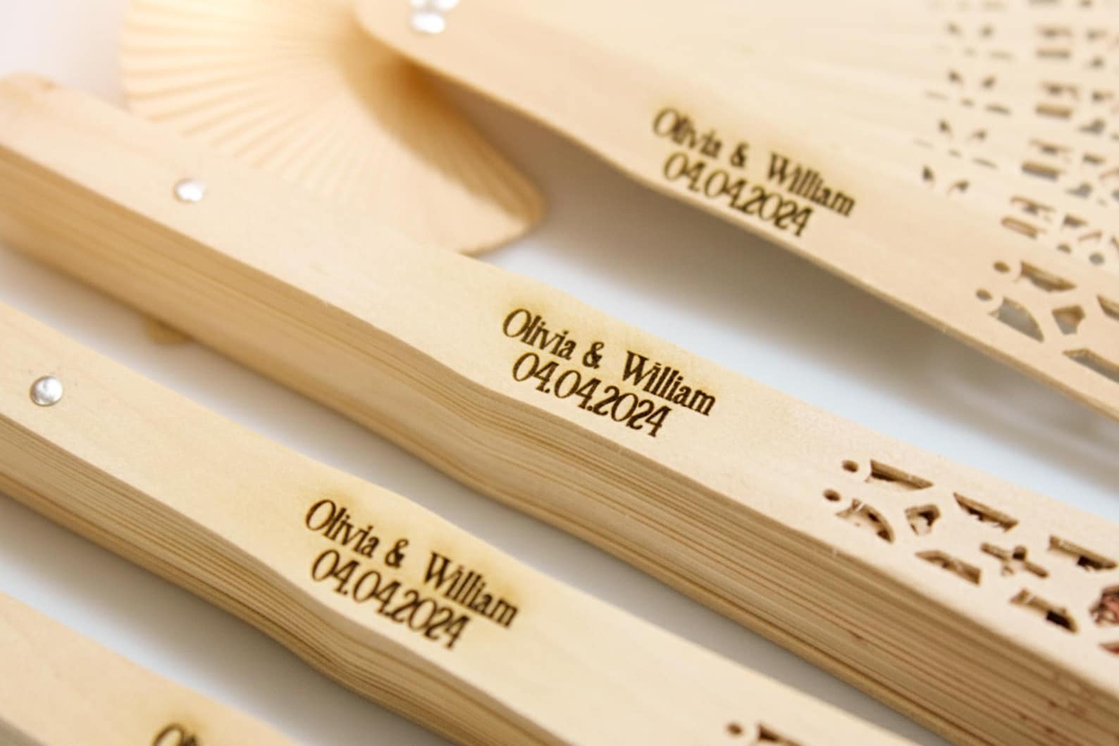 Personalized Wedding Fans, Custom Hand Fans, Engraved Wooden Folding ...