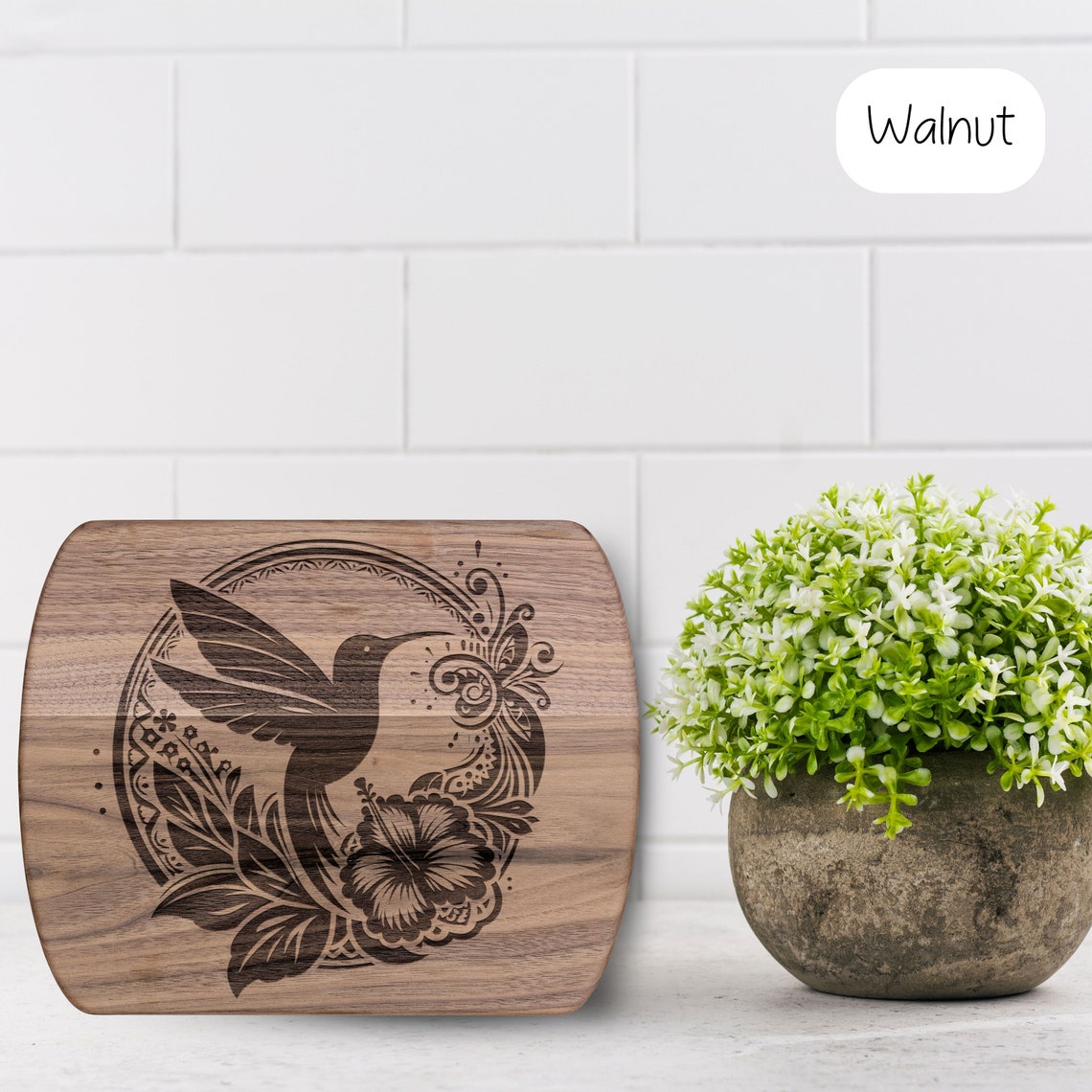 Hummingbird With Hibiscus Oval Cutting Board, Charcuterie Board ...