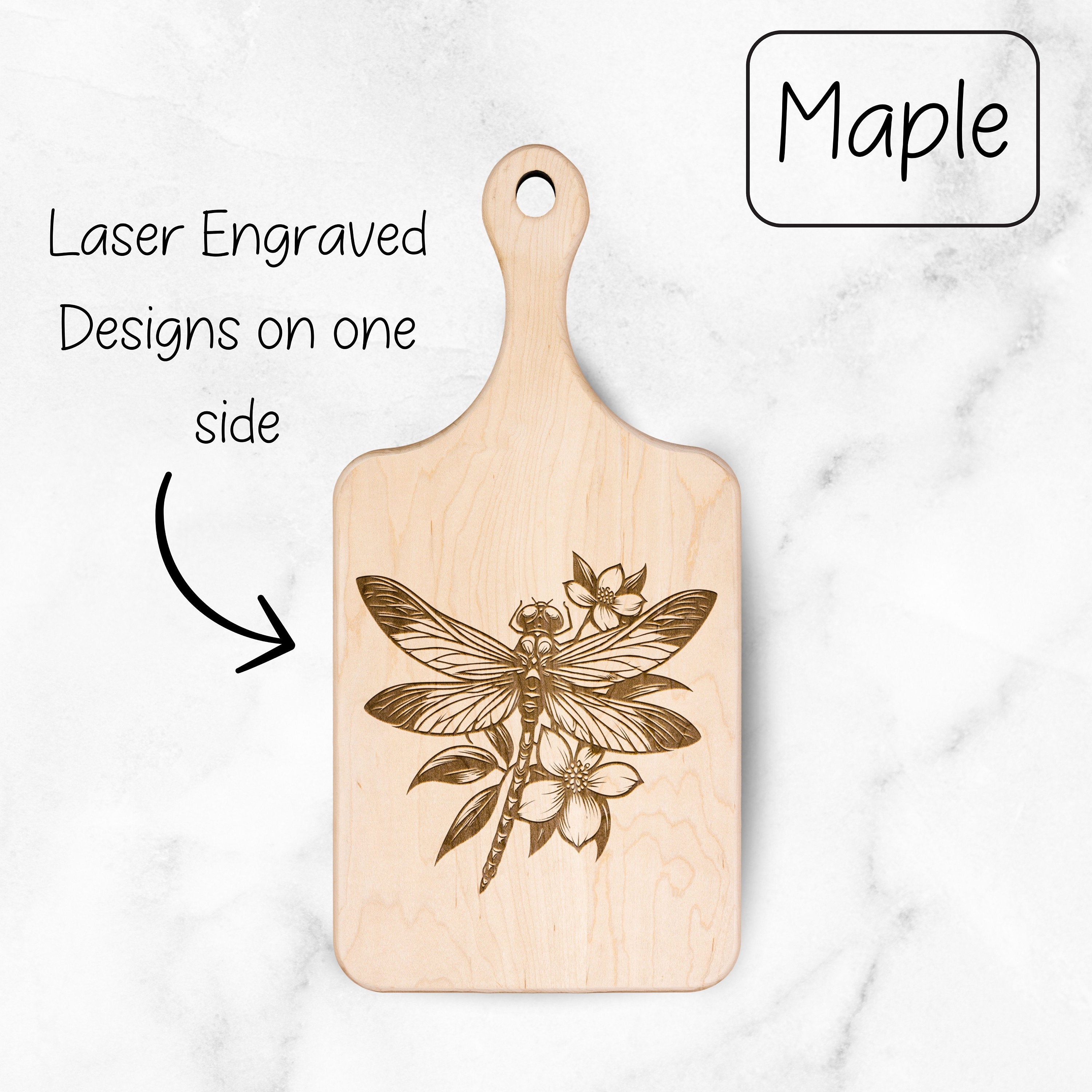 Floral Dragonfly Cutting Board, Charcuterie Board, Housewarming Gift ...