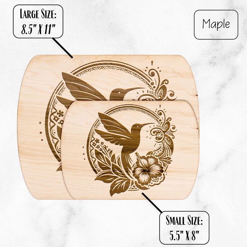 Hummingbird With Hibiscus Oval Cutting Board, Charcuterie Board ...