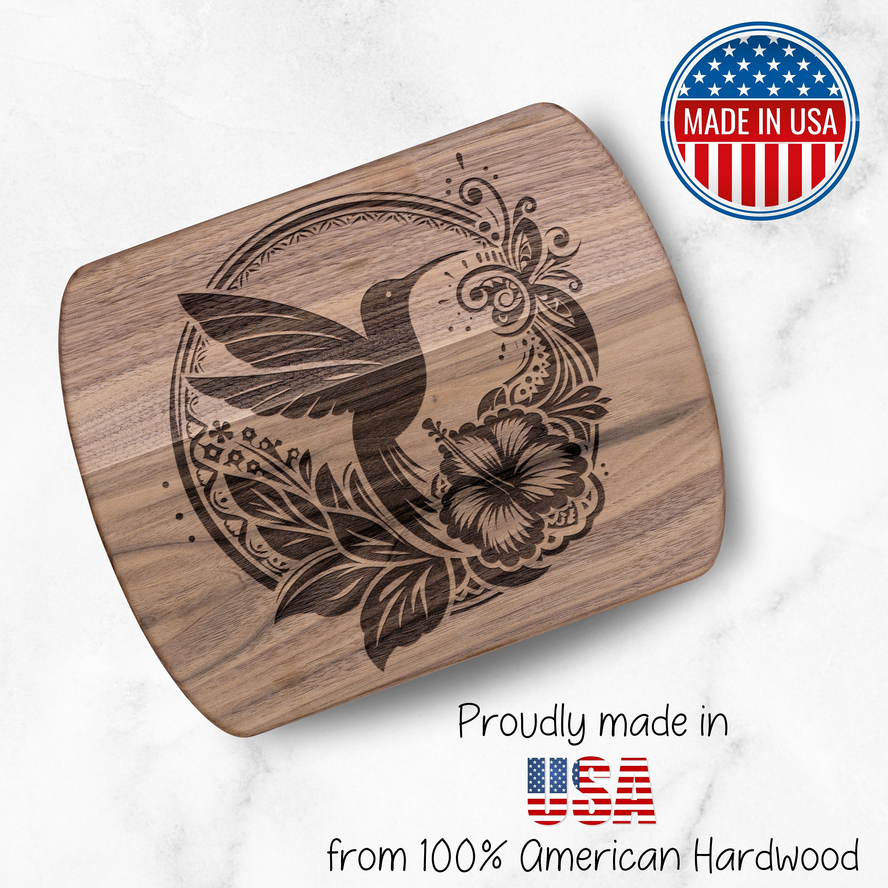 Hummingbird With Hibiscus Oval Cutting Board, Charcuterie Board ...
