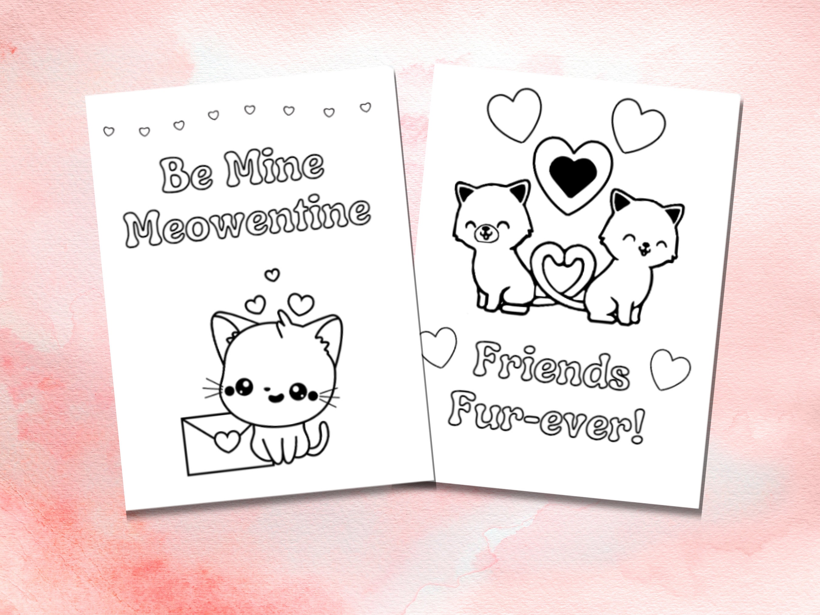 Valentine's Day Coloring Pages, Cat Kitten Valentine Coloring Pages ...