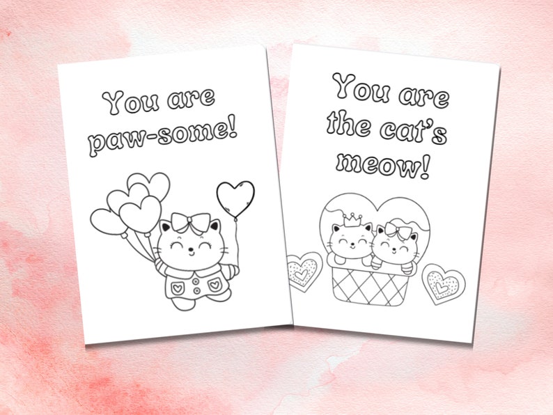 Valentine's Day Coloring Pages, Cat Kitten Valentine Coloring Pages ...