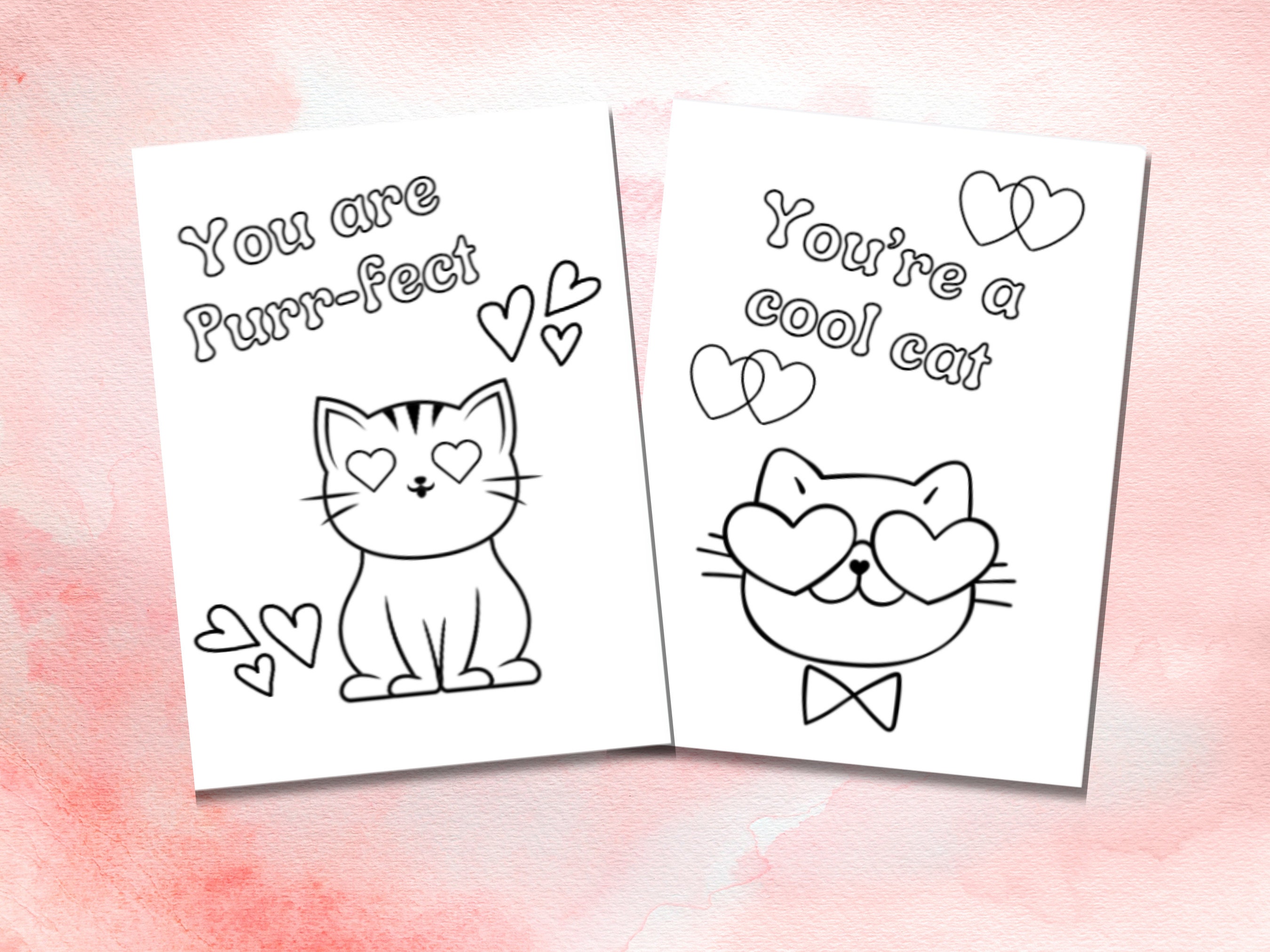 Valentine's Day Coloring Pages, Cat Kitten Valentine Coloring Pages ...