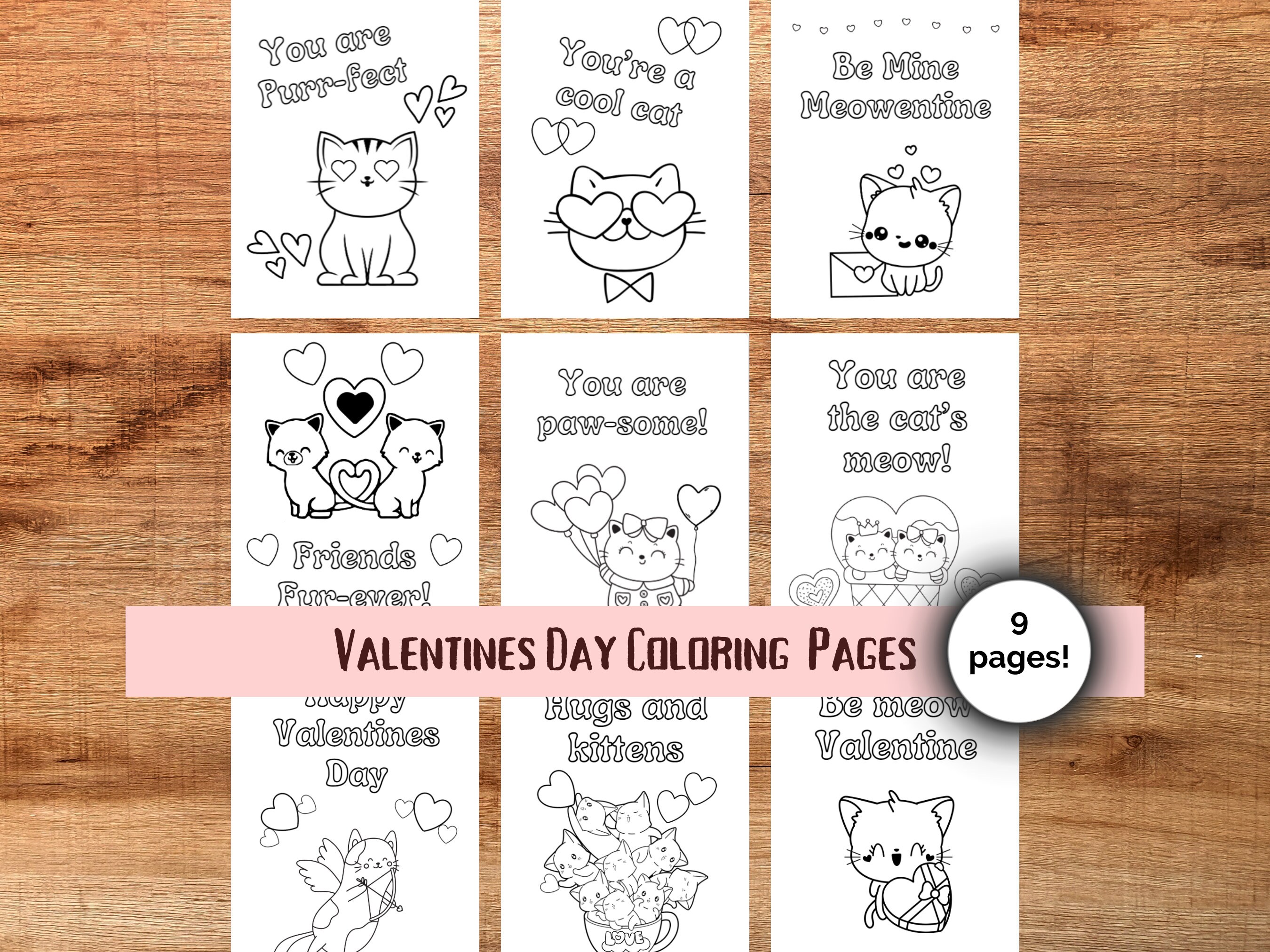 Valentine's Day Coloring Pages, Cat Kitten Valentine Coloring Pages ...