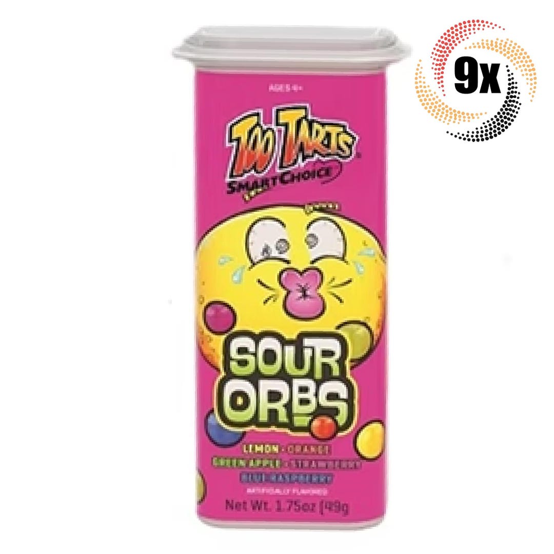 9x Packs Too Tarts Sour Orbs Extreme Assorted Flavor Candy | 1.75oz ...