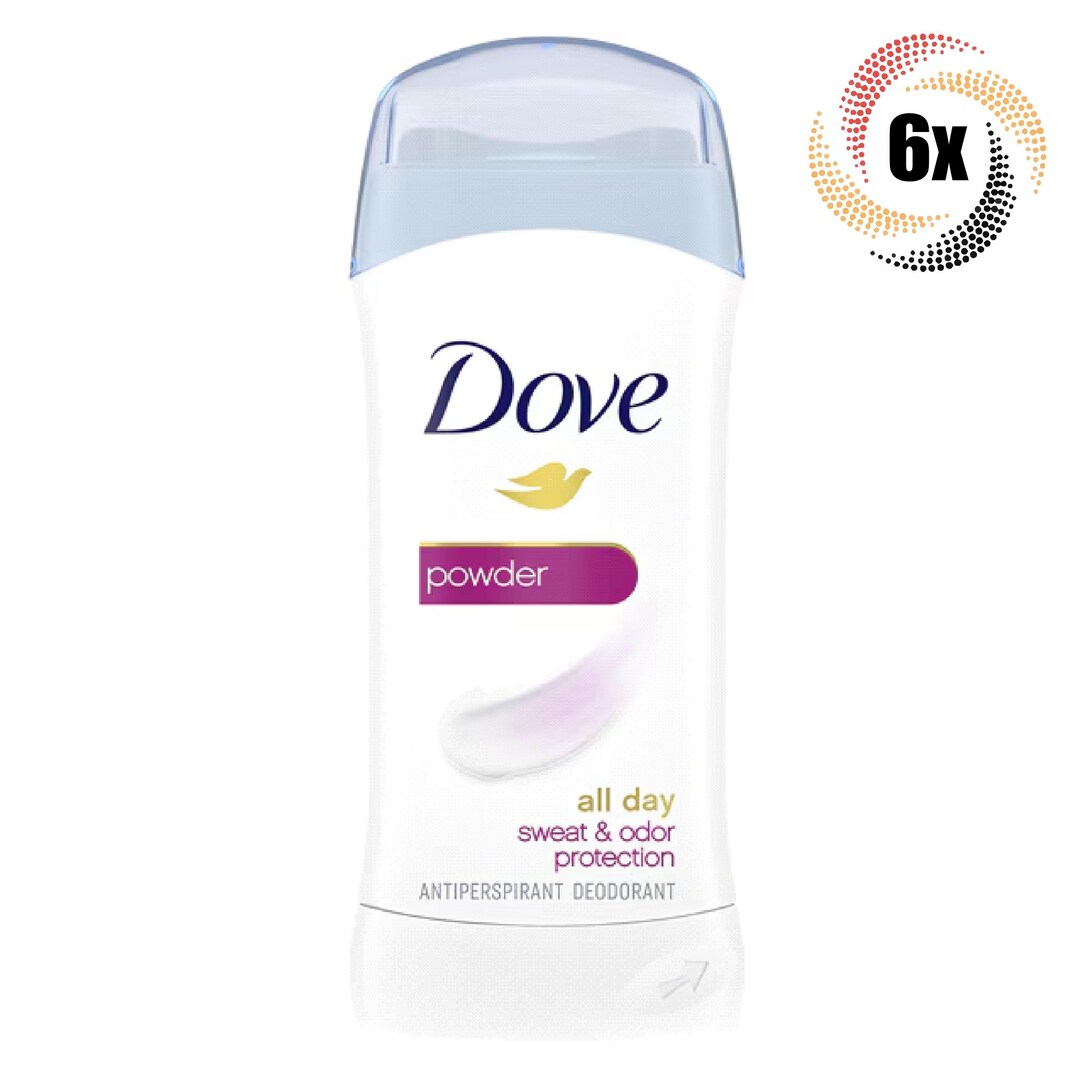 6x Sticks Dove Powder Scent All Day Sweat & Odor Protection Deodorant ...