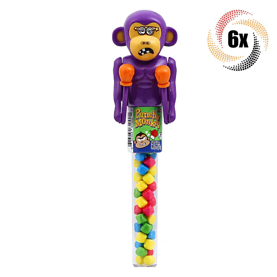 6x Monkeys Kidsmania Punchy Monkey Assorted Novelty Toy Candy ...