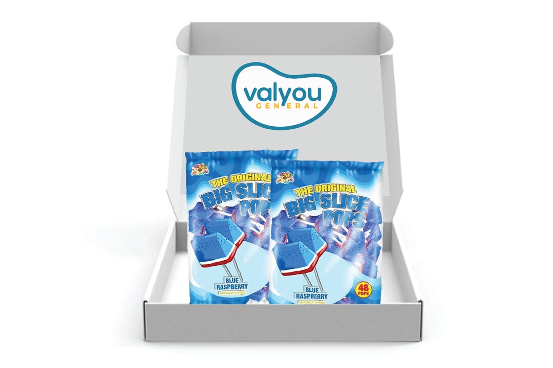 2 Bags | Alberts Original Blue Raspberry Flavor Big Slice Pops | 48 ...