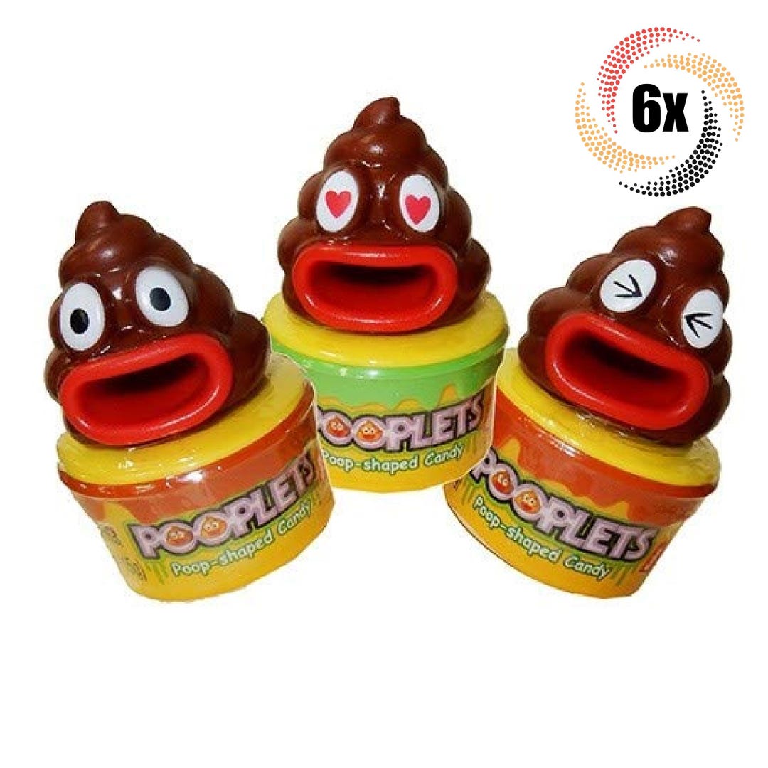 6x Pooplets Kidsmania Pooplets Poop Shaped Assorted Flavor Toy Candy ...