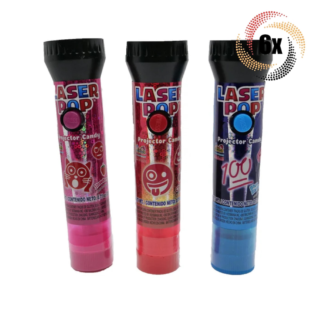6x Pops Kidsmania Laser Pop Assorted Flavors Novelty Toy Candy | .71oz ...