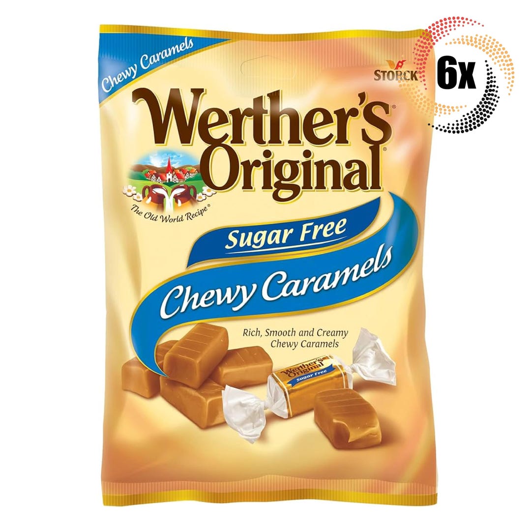 6x Bags Storck Werther's Sugar Free Rich Smooth & Creamy Chewy Caramels ...