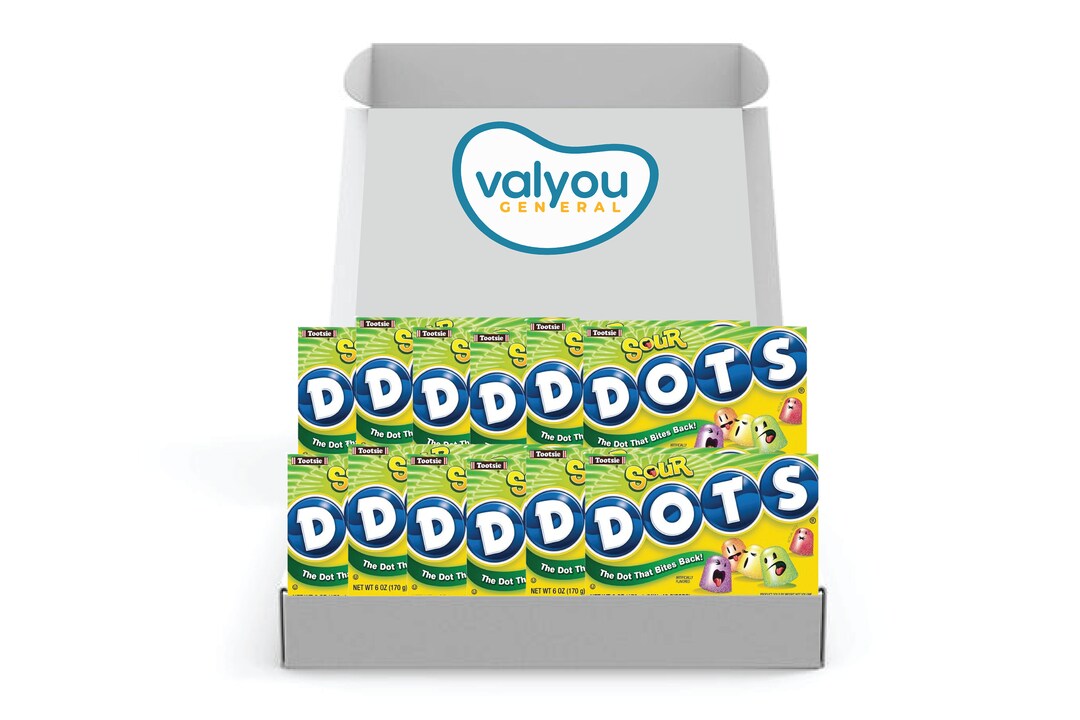 Full Box 12 Packs | Tootsie Dots Assorted Sour Flavors | 6oz | Theater ...