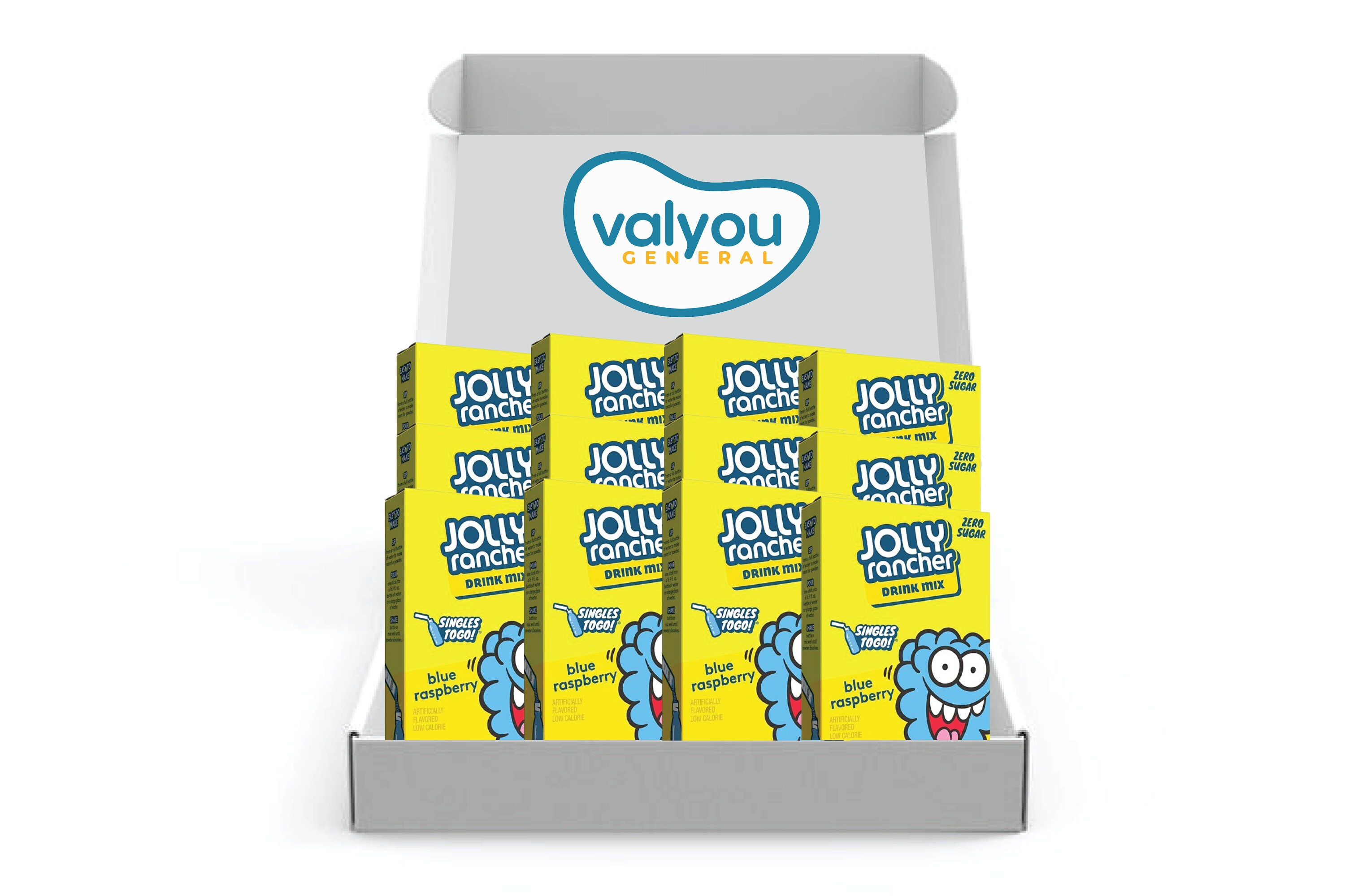 12 Packs full Box Jolly Rancher Singles to Go Blue Raspberry Drink Mix ...