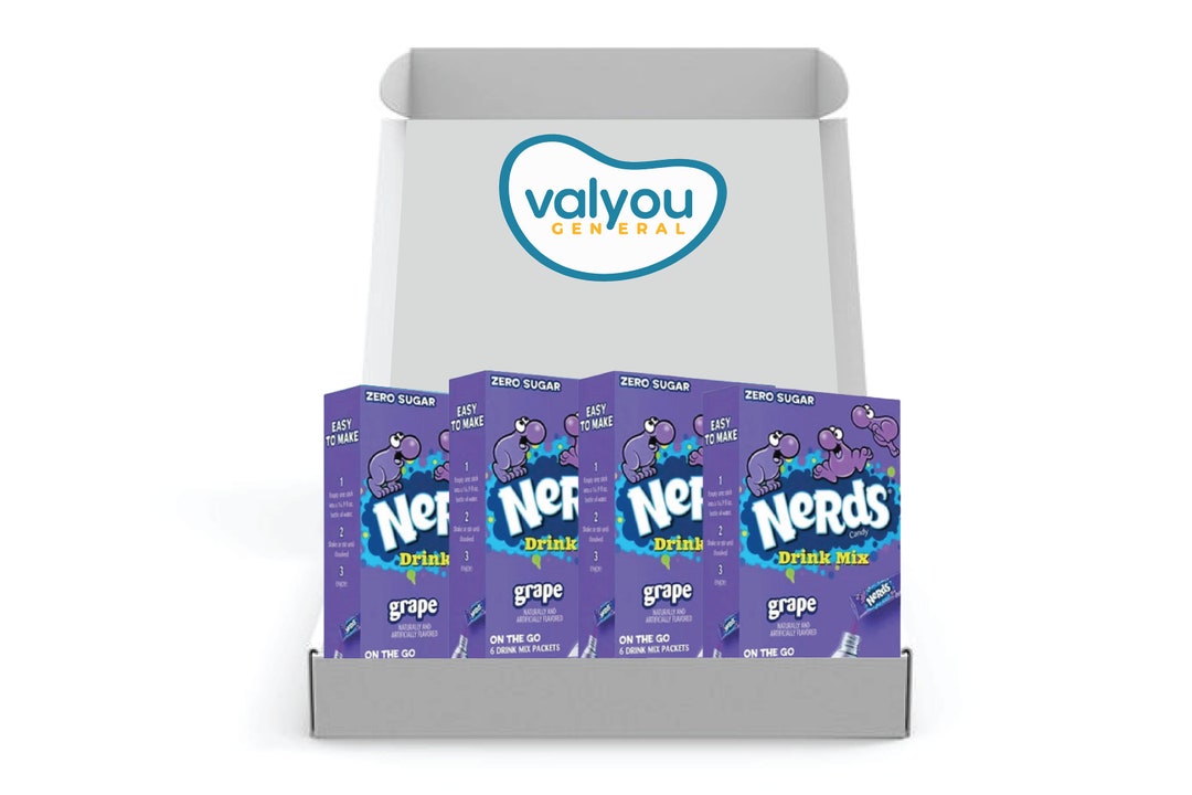 4 Packs | Nerds Candy on the Go Grape Flavor Drink Mix | 6 Packets per ...