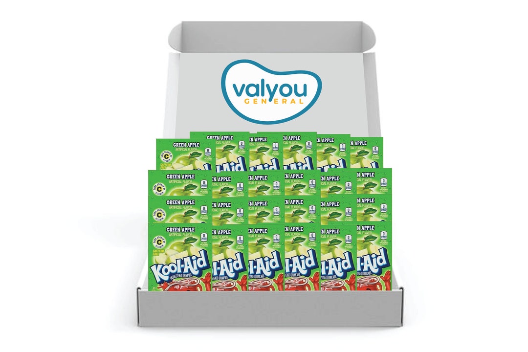 48 Packs (full Box) | Kool-aid Green Apple Powdered Soft Drink Mixes ...