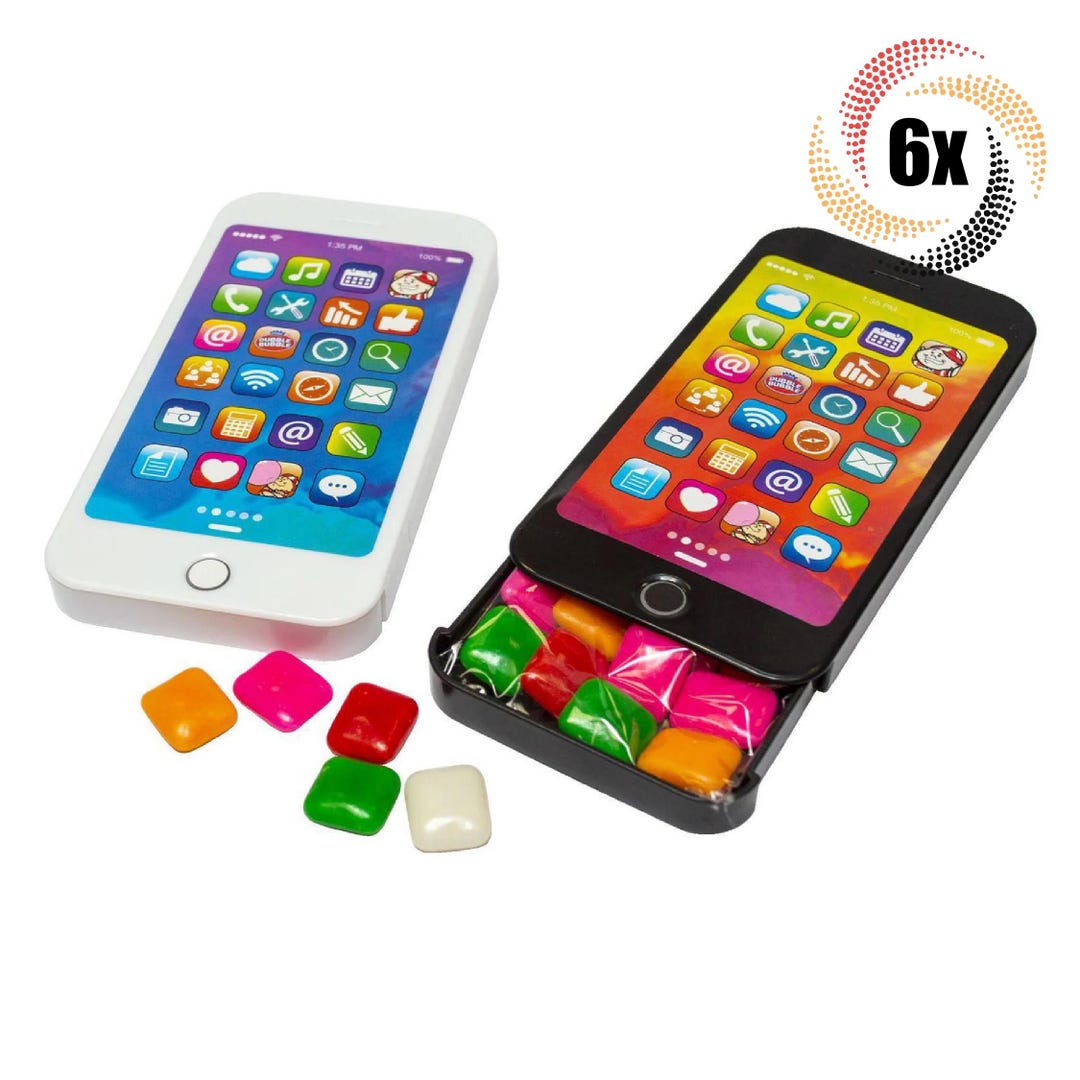 6x Phones Dubble Bubble Mi-phone Assorted Fruit Chewing Gum Candy ...