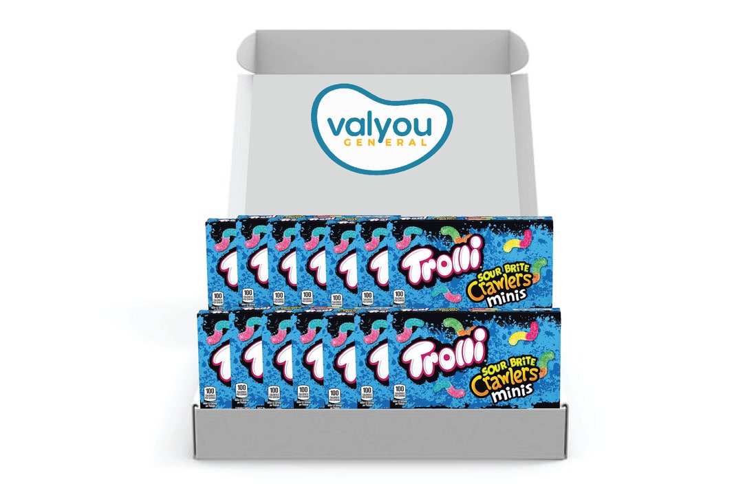 Full Box 12 Packs Trolli Sour Brite Crawlers Minis Assorted Flavor ...