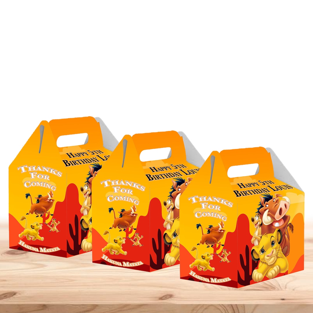 Movies Lion King Birthday Gable Candy Box 12pack 4.4x4.5x3in ...