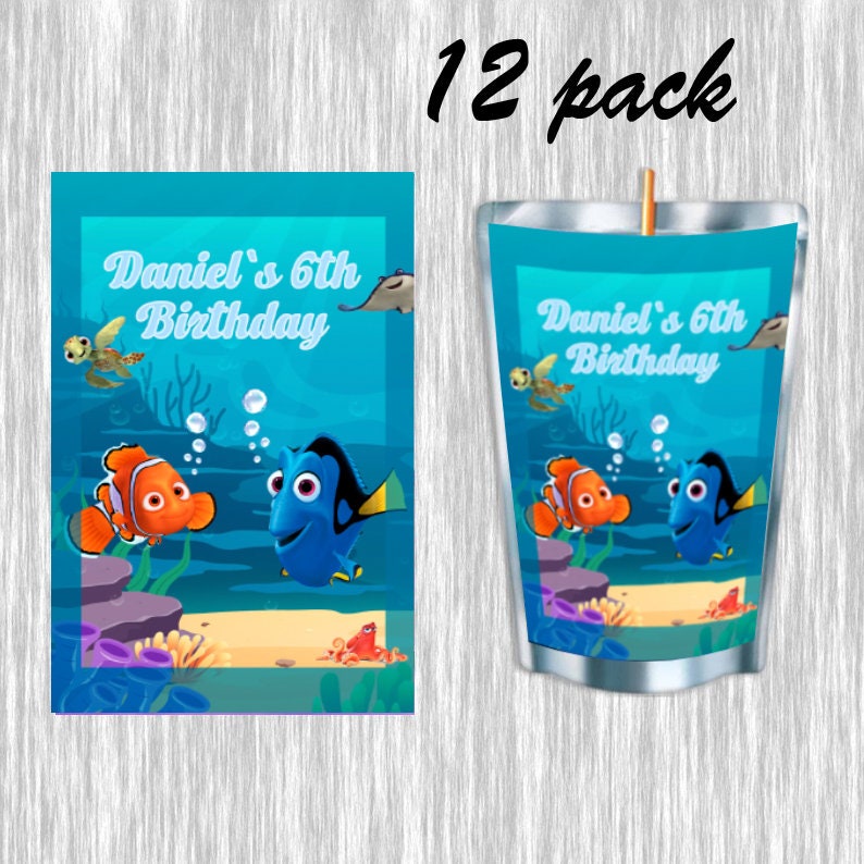 Finding Nemo Custom Juice Pouches - Printed Adhesive Labels or ...