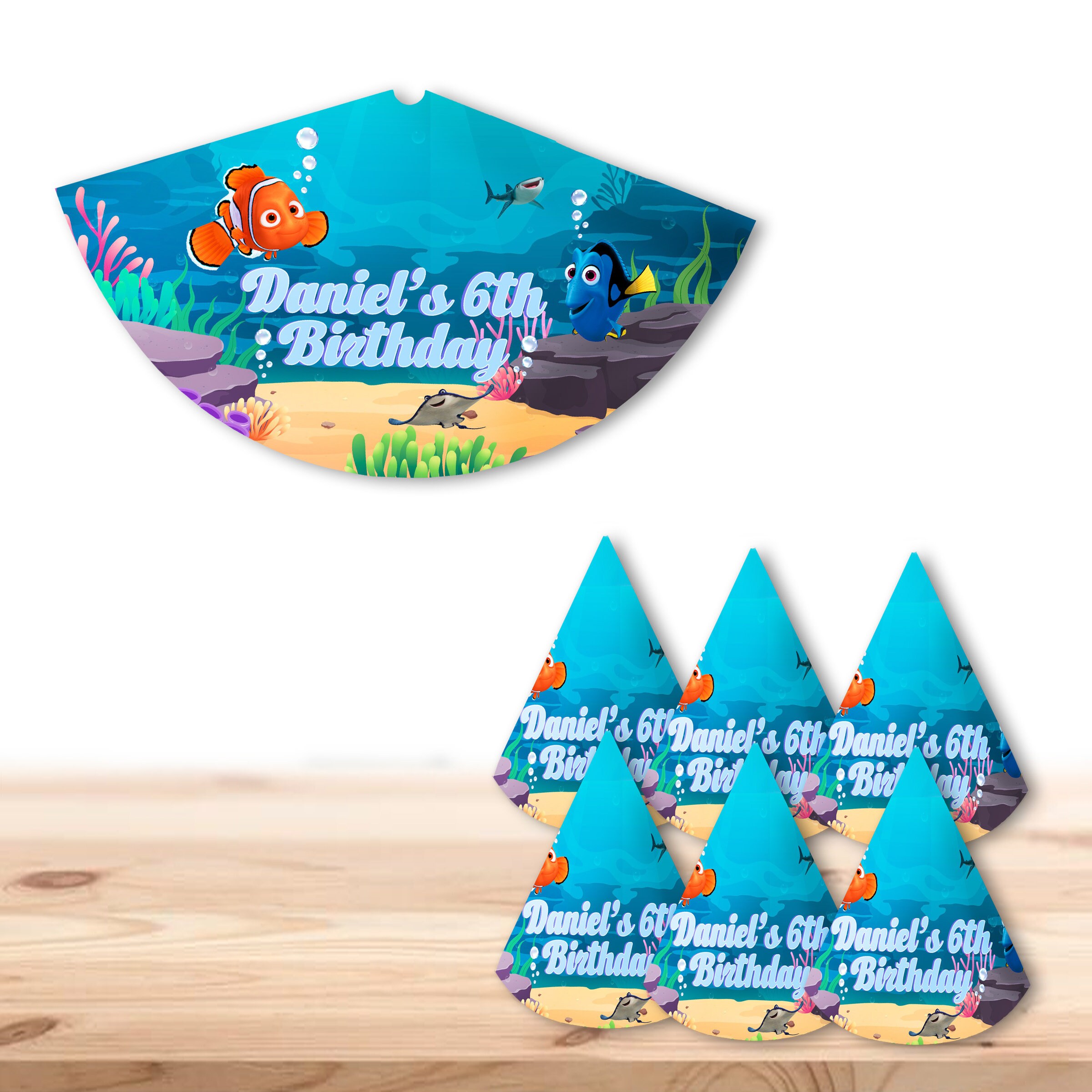 Finding Nemo Birthday Party Hats for Kids - 12pack – Customizable With ...