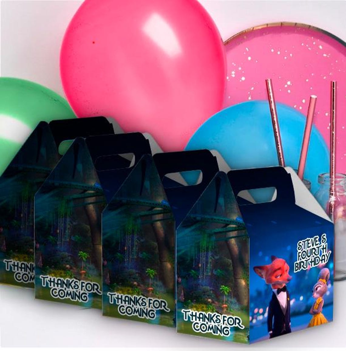 Zootopia 2 Personalized Candy Gable Boxes for Kids Birthday Party ...