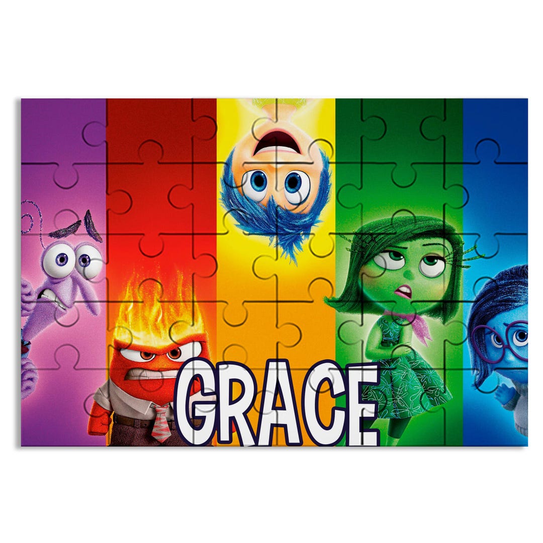 Inside Out 2 Jigsaw Puzzle With Name - 30pcs | 7.5x9.5in | Puzzles for ...