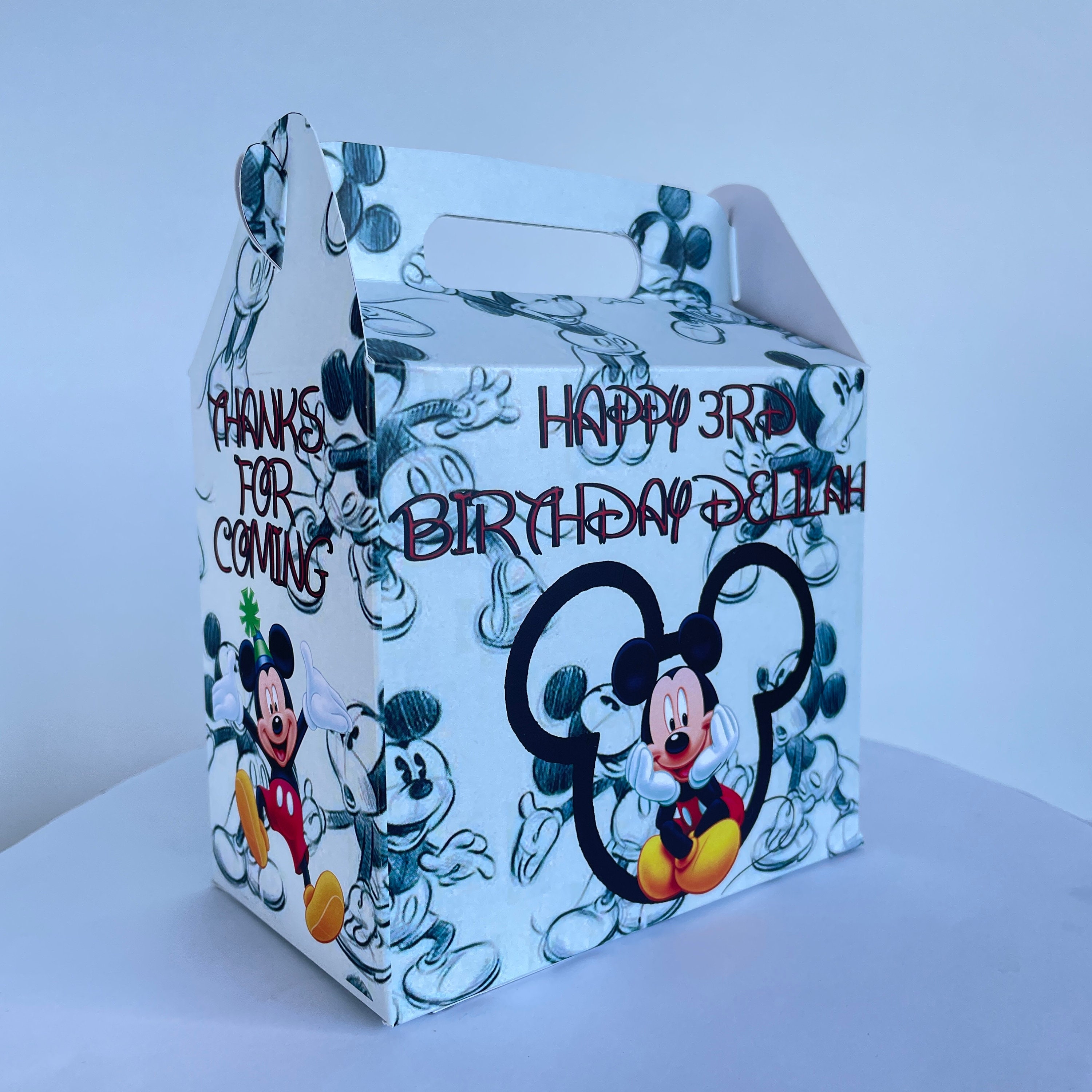 Mickey Mouse Birthday Gable Candy Box 12pack 4.4x4.5x3in Customizable ...