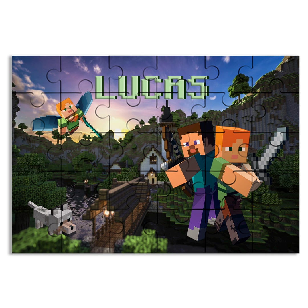 Minecraft Jigsaw Puzzle With Name - 30pcs | 7.5x9.5in | Puzzles for ...