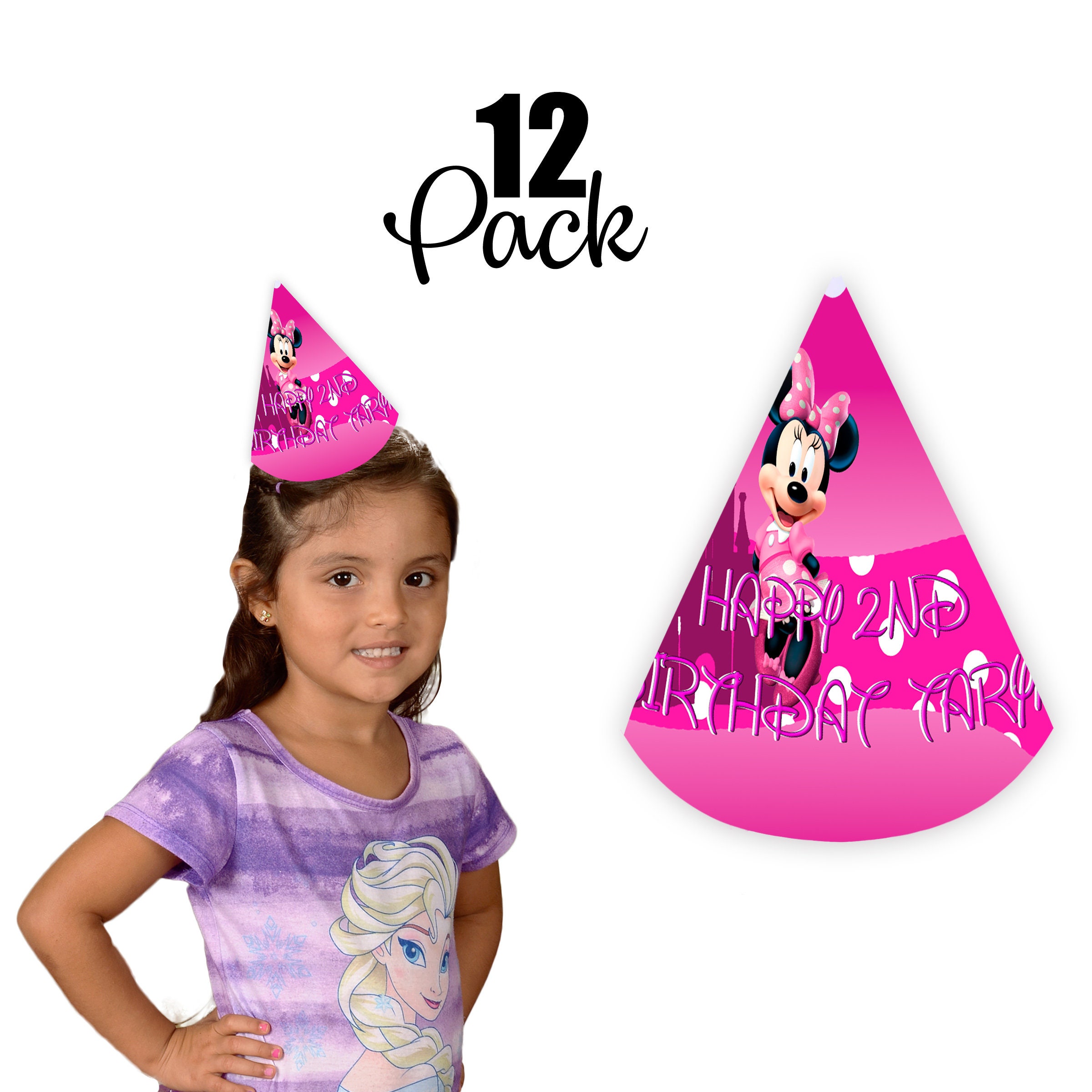 Minnie Mouse Birthday Party Hats for Kids - 12pack – Customizable With ...