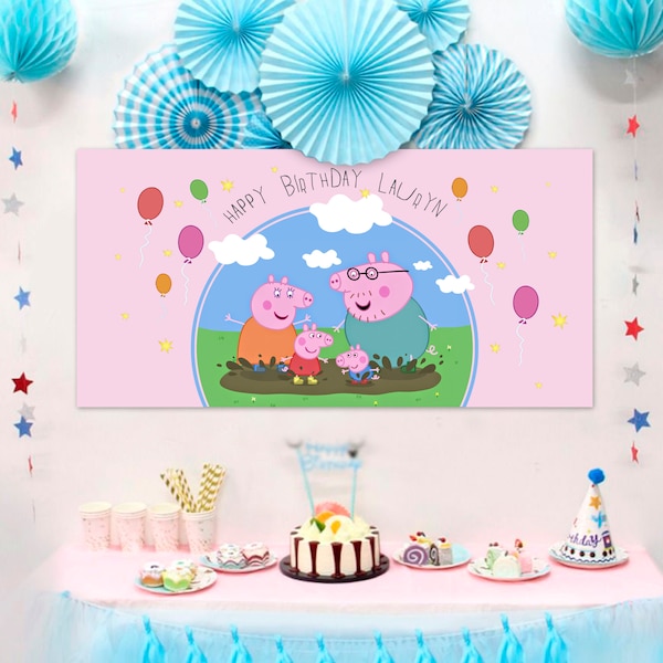 Peppa Pig Banner - Etsy