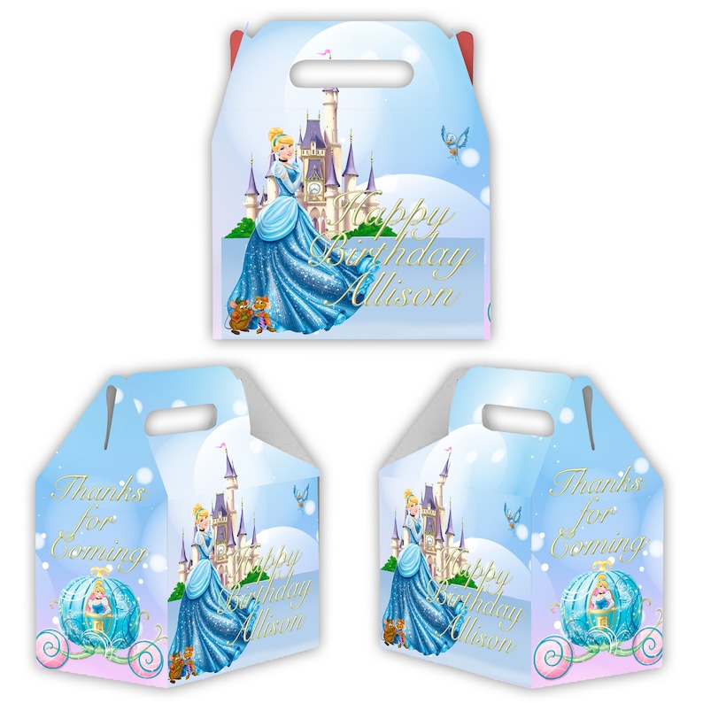 Cinderella Birthday Gable Candy Box - 12pack - 4.4x4.5x3in ...