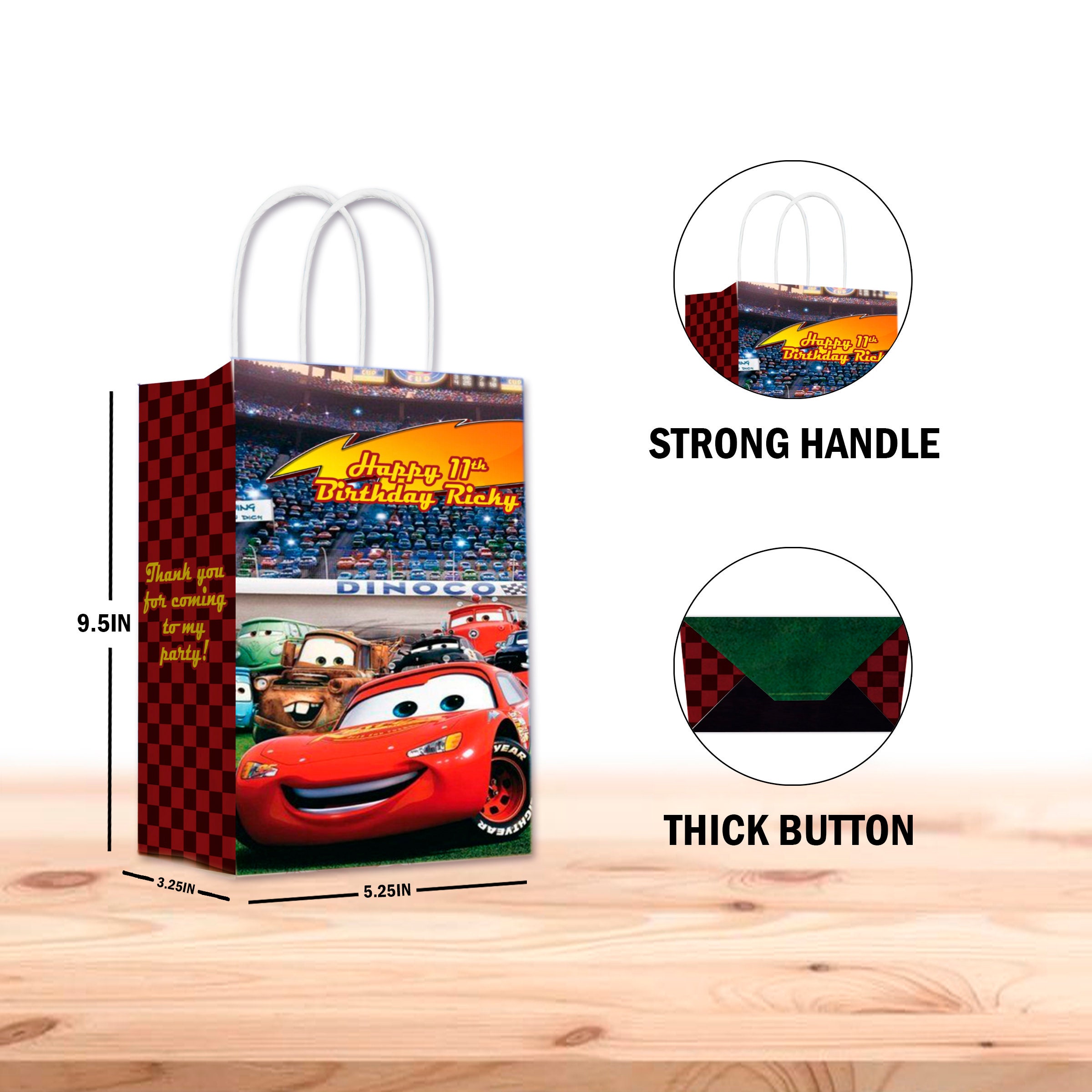 Cars Gift Favor Bags With Handles 12-pack Cars Lighting Mcqueen Party ...