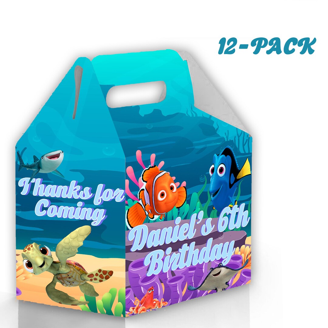 Finding Nemo and Dory Gable Candy Box 12pack 4.4x4.5x3in Customizable ...