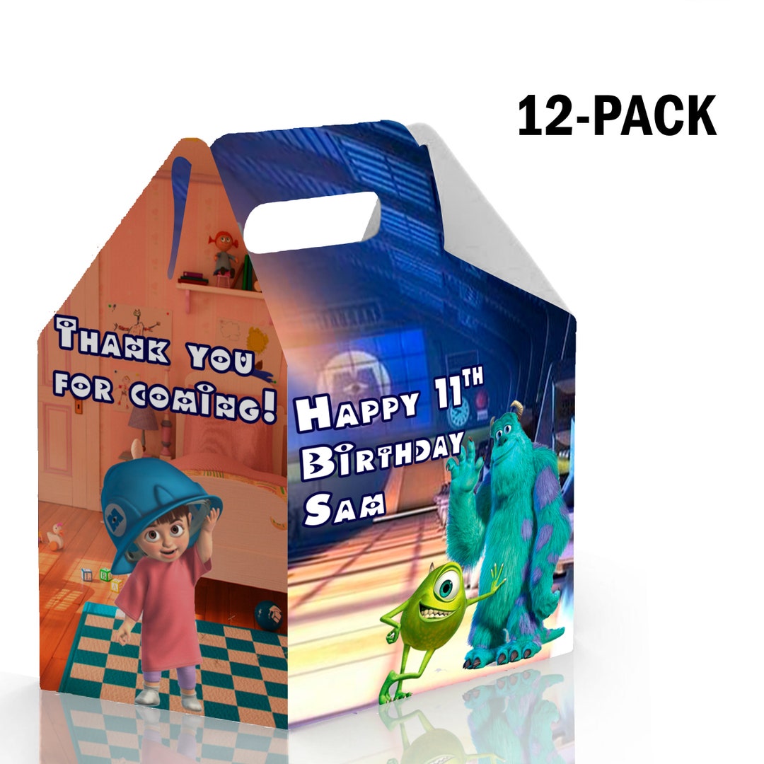 Monsters Inc Gable Candy Box - 12pack - 4.4x4.5x3in - Customizable With ...