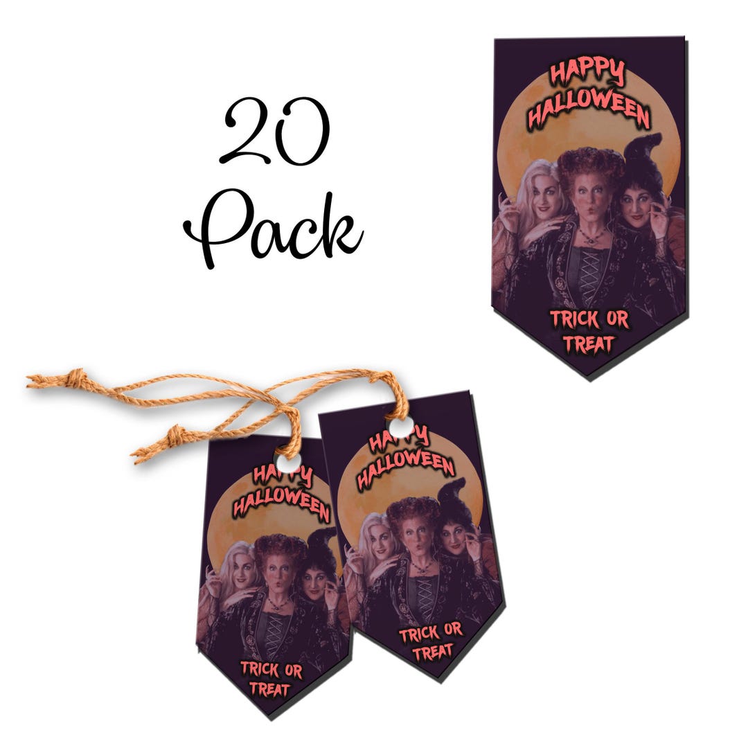 Hocus Pocus Halloween Favor Tags |- 20pack L Physical Party Favor Tags ...