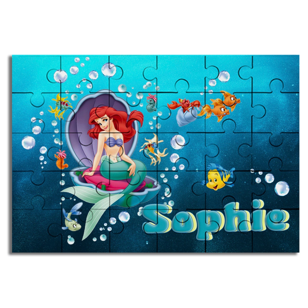 Little Mermaid Custom Jigsaw Puzzle for Kids With Name - 30pcs | 7.5x9 ...