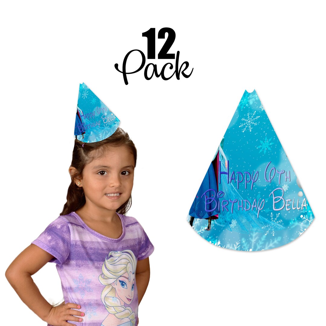 Princess Frozen Birthday Party Hats - 12pack – Customizable With Name ...
