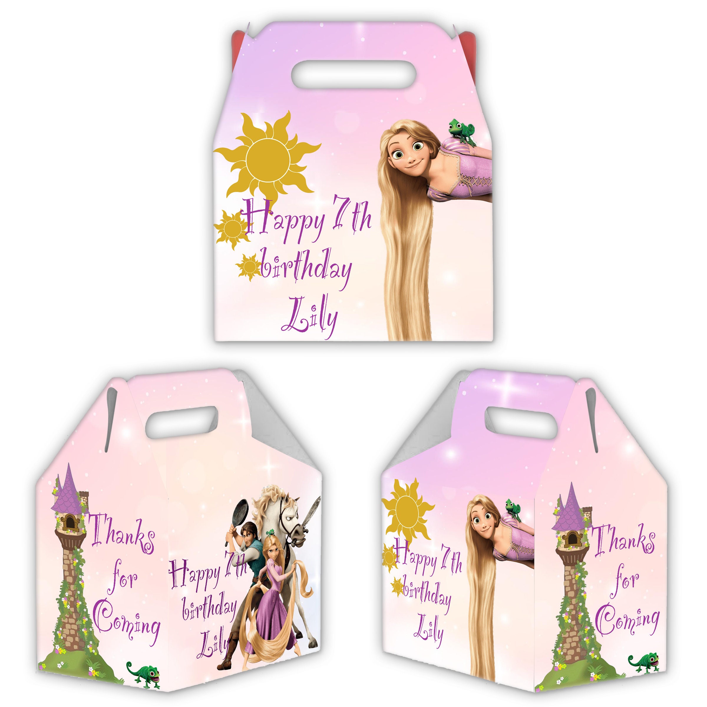 Princess Rapunzel Gable Candy Box - 12pack - 4.4x4.5x3in - Customizable ...
