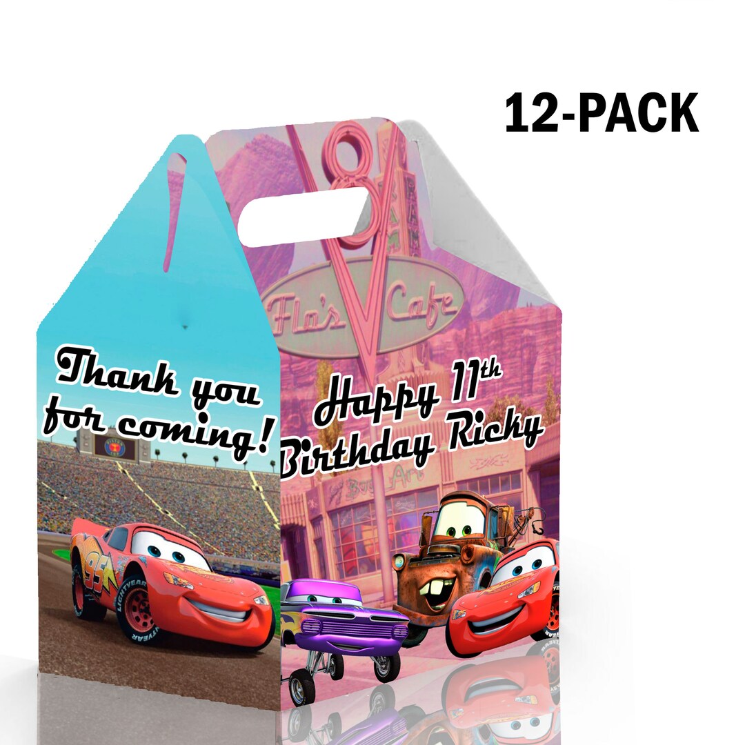 Cars Birthday Gable Candy Boxes | 12-pack | Cars Lighting Mcqueen Party ...